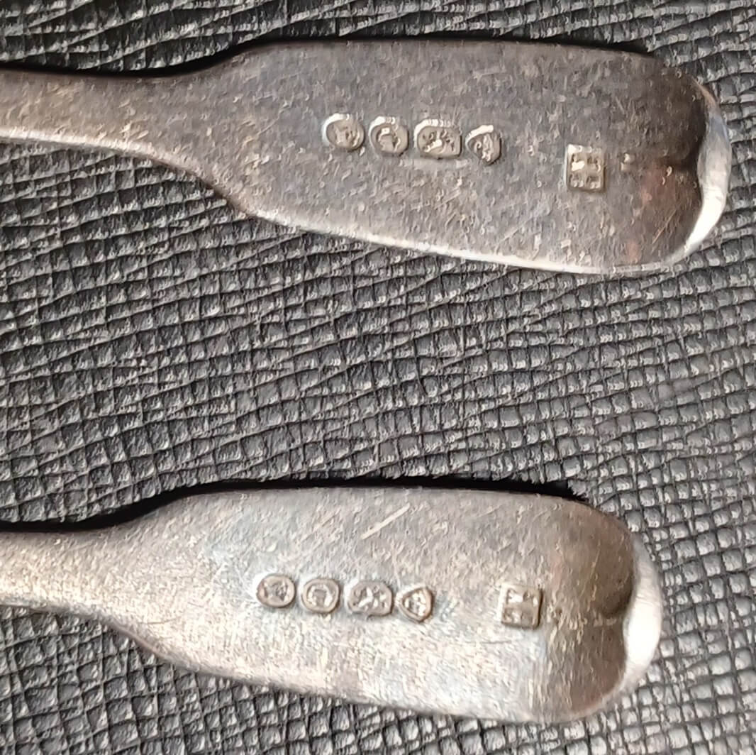Pair Antique Silver Spoons Joseph & Albert Savory 1838 Hallmarks ⋆ TC ...