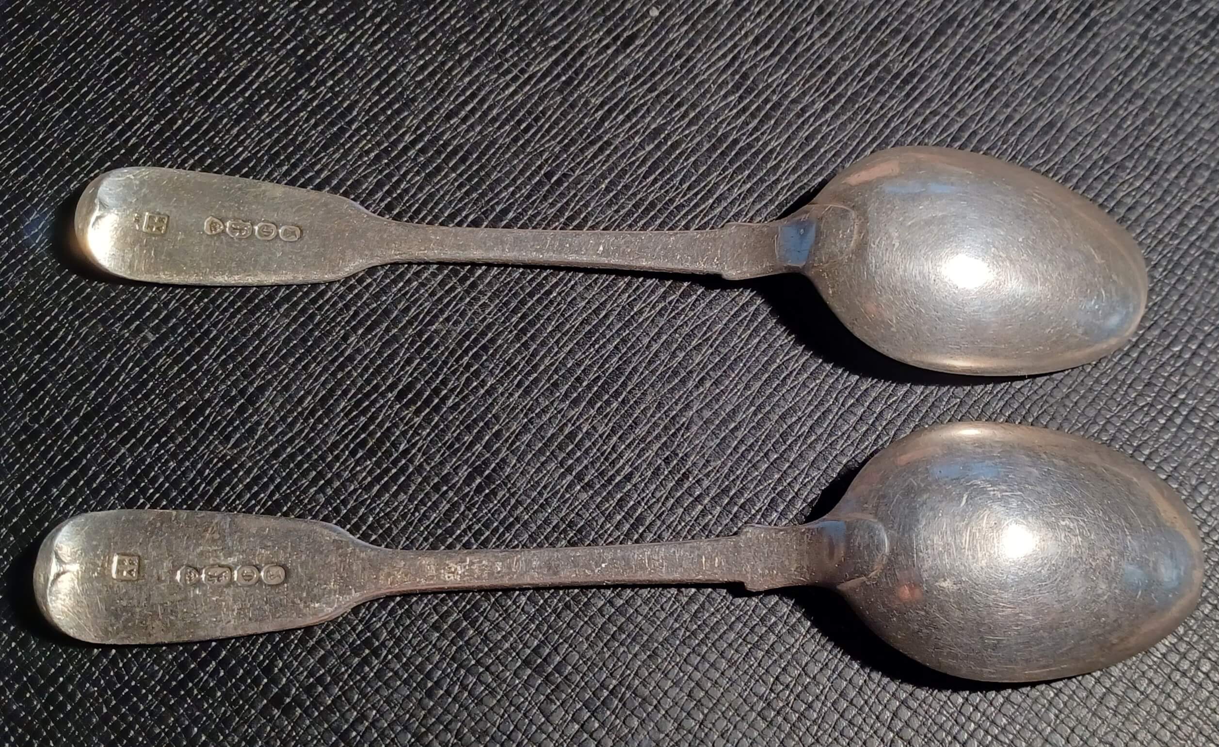 Pair Antique Silver Spoons Joseph & Albert Savory 1838 Hallmarks ⋆ TC ...